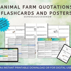 Animal Farm Quotation Flashcards and Posters for Revision - Grade 9 - Etsy