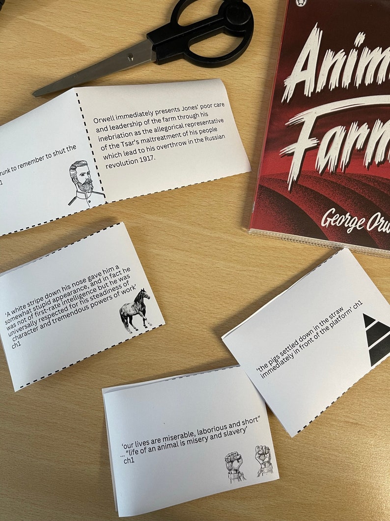 Animal Farm Quotation Flashcards and Posters for Revision - Grade 9 - Etsy