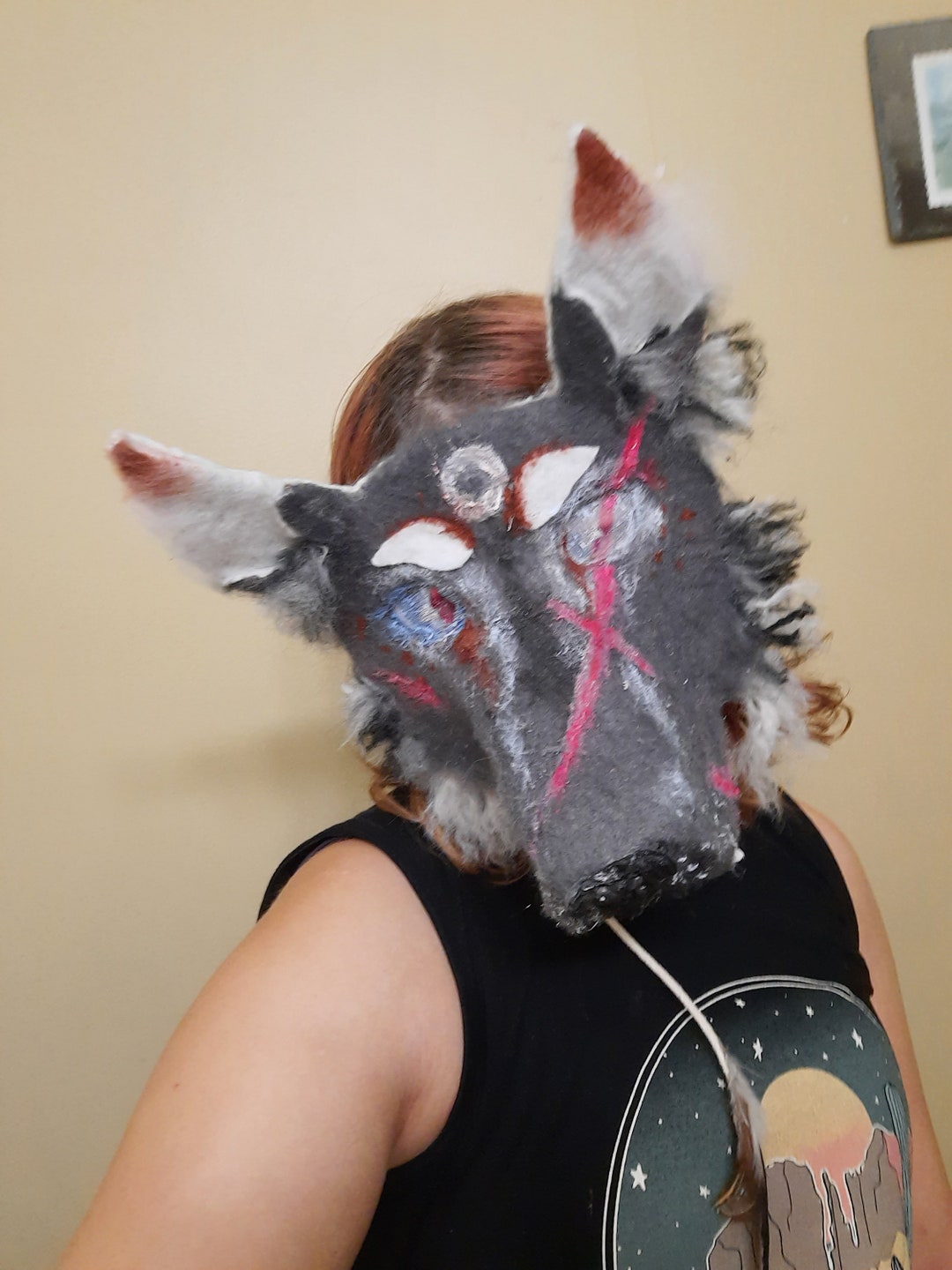 Black Wolf Therian Style Mask - Etsy