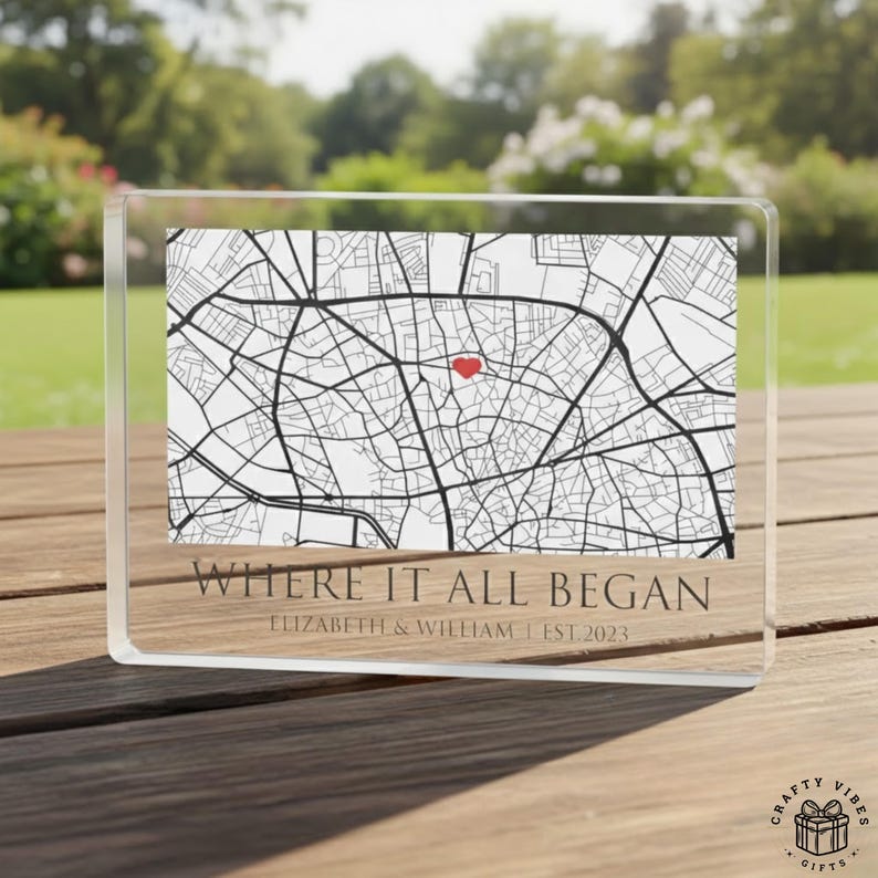 Where We First Met Map Photo Plaque: Custom Location Engraving ...
