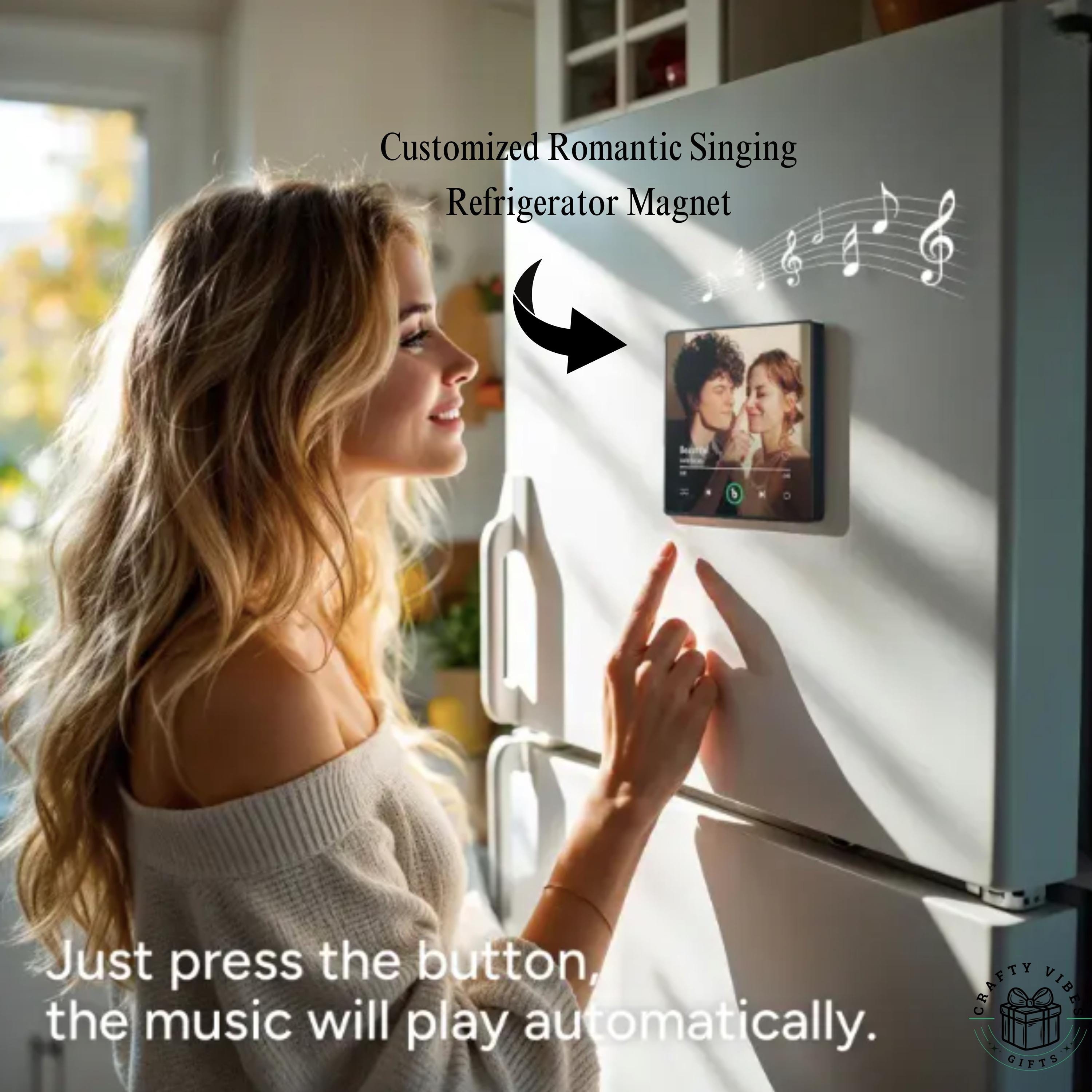 Custom Music Fridge Personalized Magnet: Photo & Song Display ...