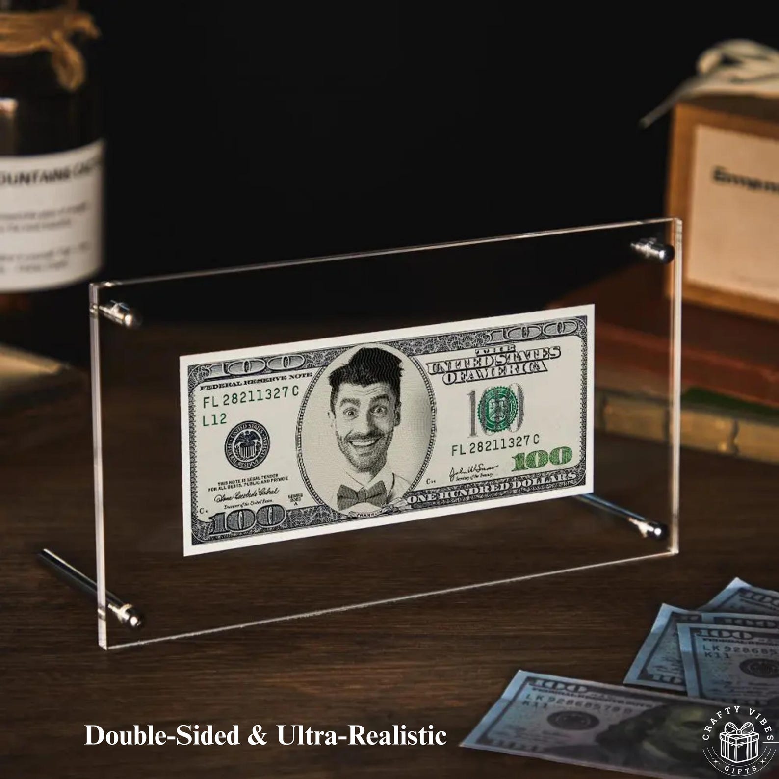 Bill With Portrait Custom Dollar: Funny Couples Photo - Acrylic Money ...