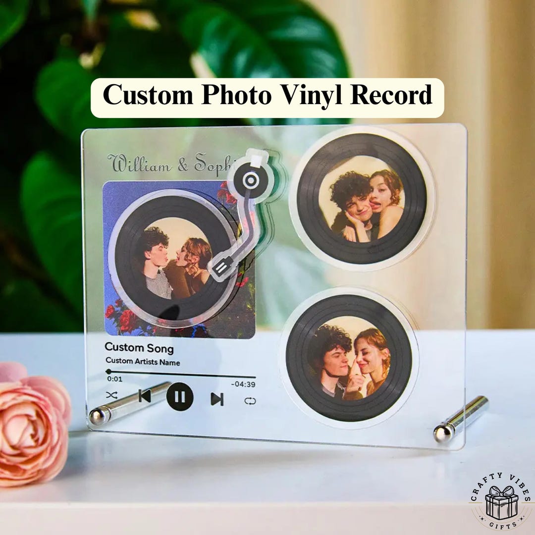 Custom Photo Vinyl Record NFC Music Plaque Personalized Song and Name ...