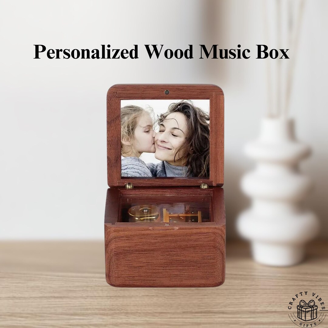 Custom Wood Music Box Memorial Gift Personalized Engraved Keepsake With ...