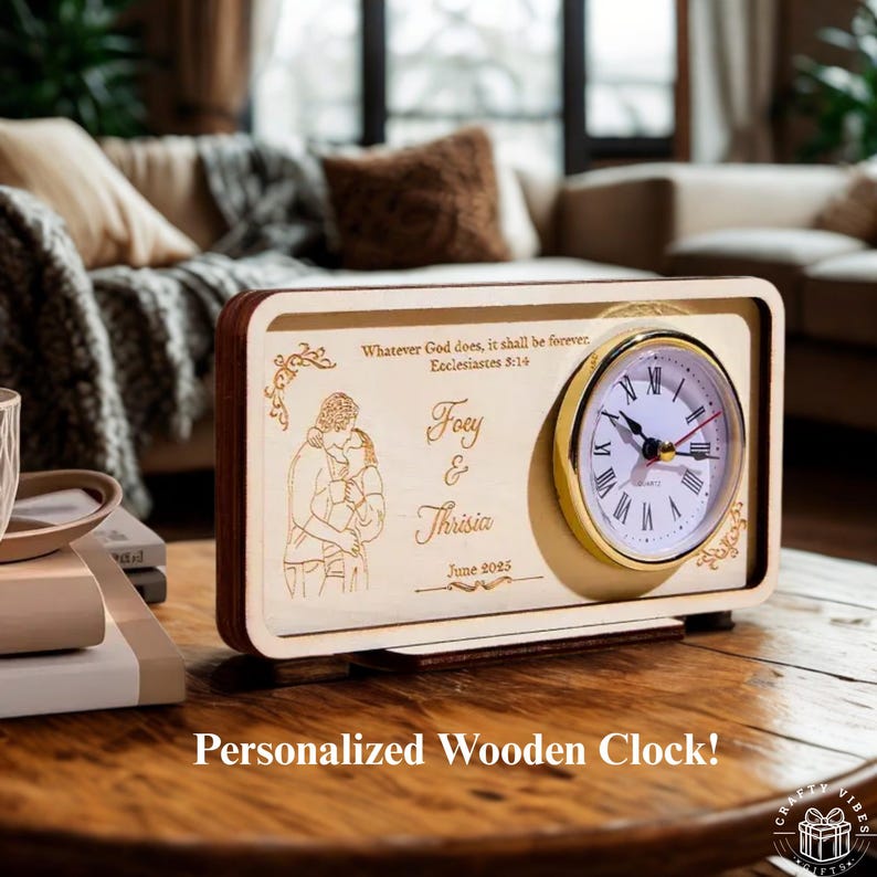 Photo With Text Custom Picture Clock: Personalized Anniversary Keepsake ...