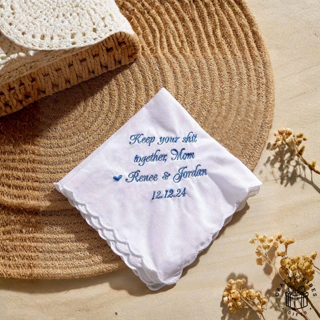 Personalized Wedding Handkerchief Custom Embroidered Hanky Mother of ...