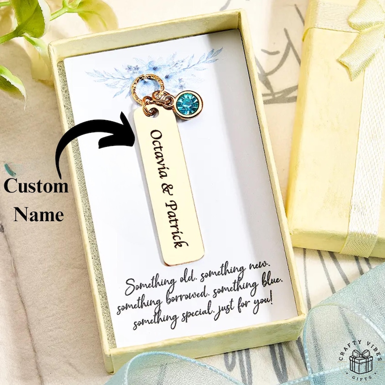 Something Blue Charm Bridal Keepsake: Clear Crystal Sparkle ...