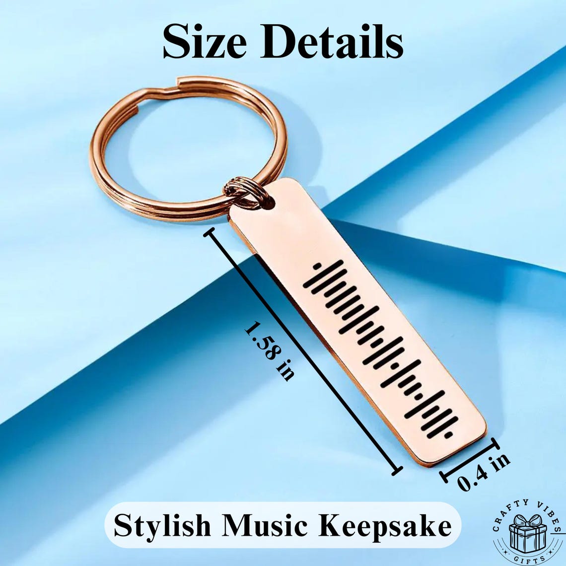 Custom Music Code Keychain Scannable Song Keyring Metal Soundwave ...