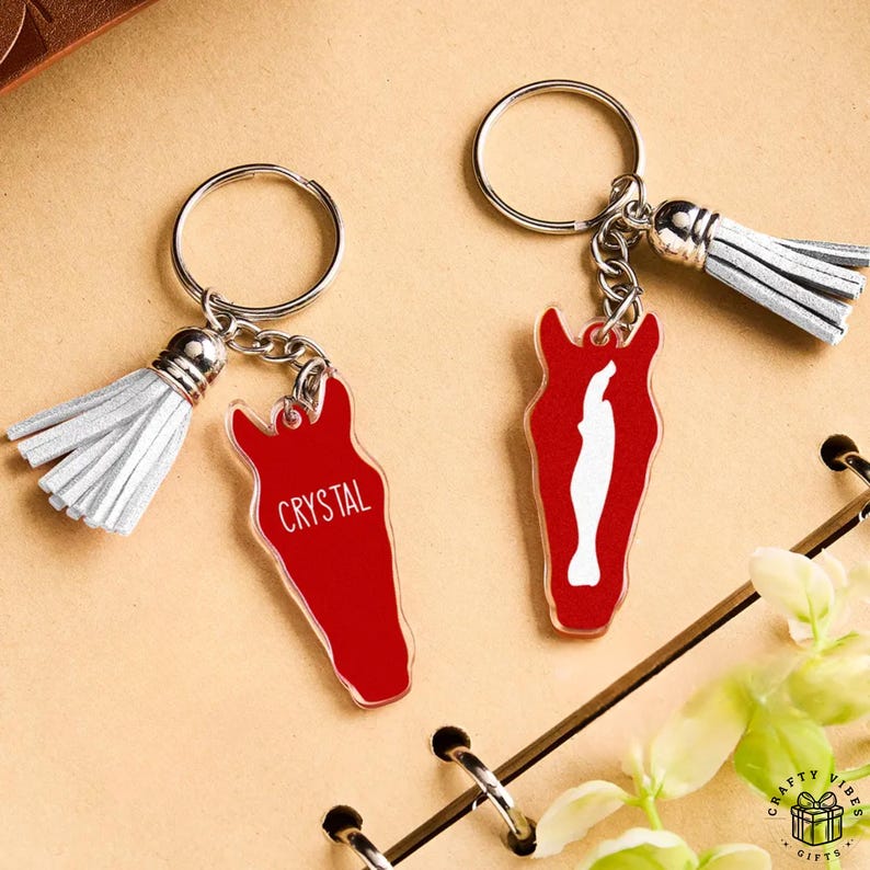 Custom Horse Face Keychain - Personalized Hand Drawn Markings - Acrylic ...