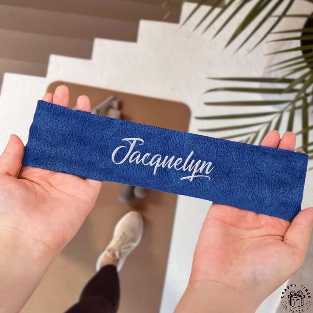 Royal Blue Wristband Custom Sweatband - Personalized Name Embroidery ...