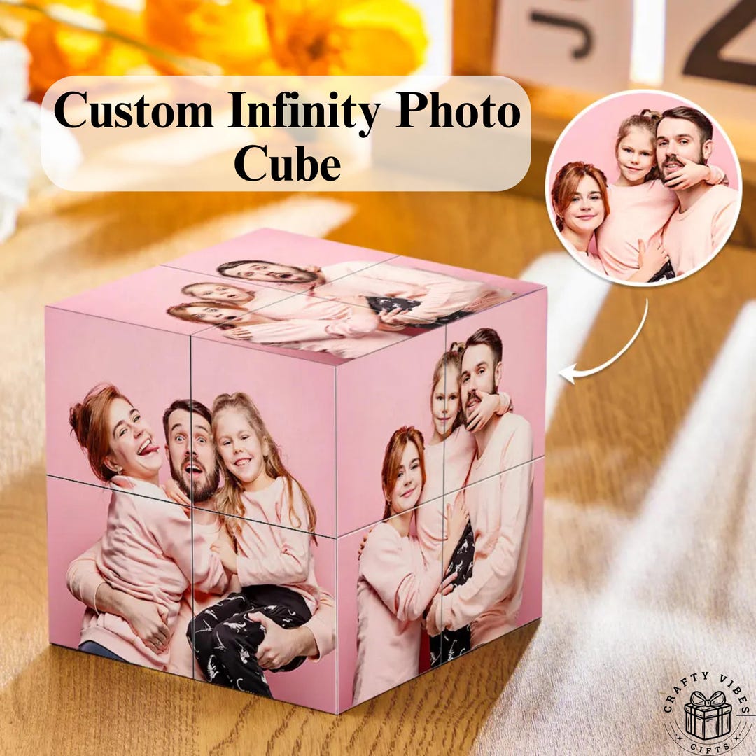Custom Photo Cubes Heart Wedding Gift Infinity Cube Bedroom Decor ...