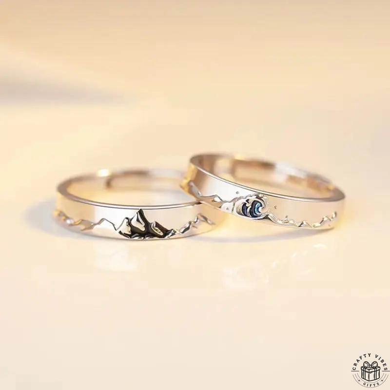 Ocean and Mountain Ring - Etsy