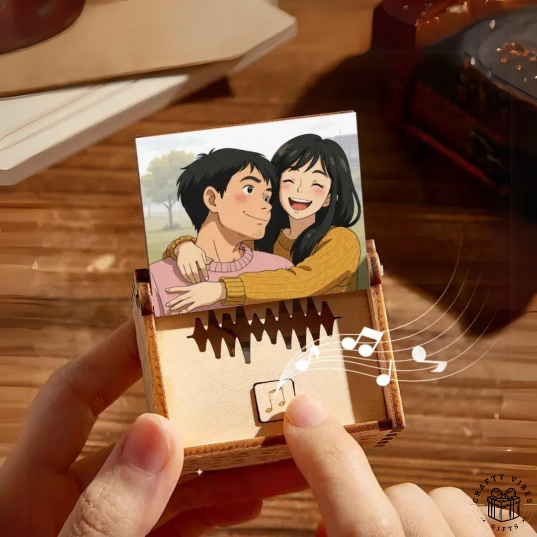 Personalized Music Box Anime Style Portrait Birthday Musical Box Cute ...