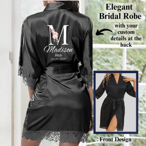 Personalized Bridal Robe Wedding Day Getting Ready Robe Custom Name ...