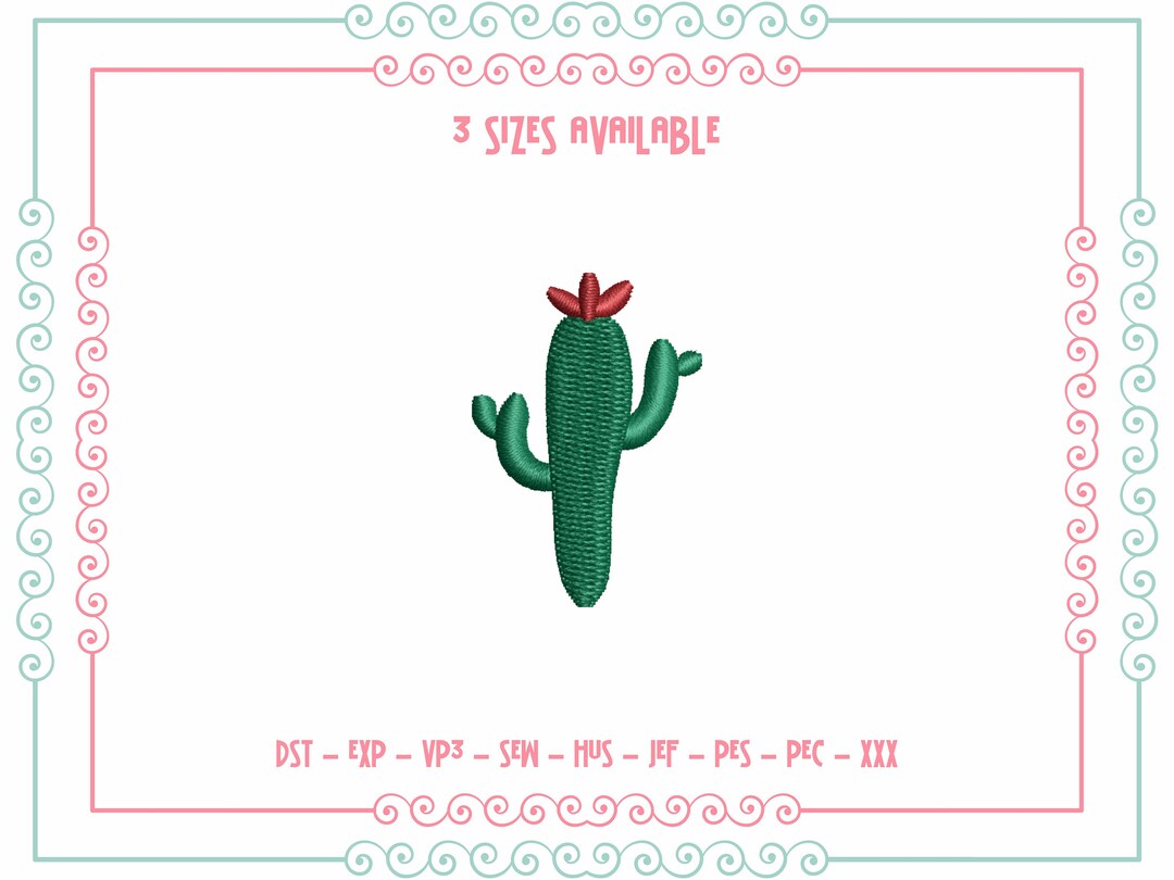 Mini Cactus Flower Machine Embroidery Design, Succulent Pattern, Plants ...