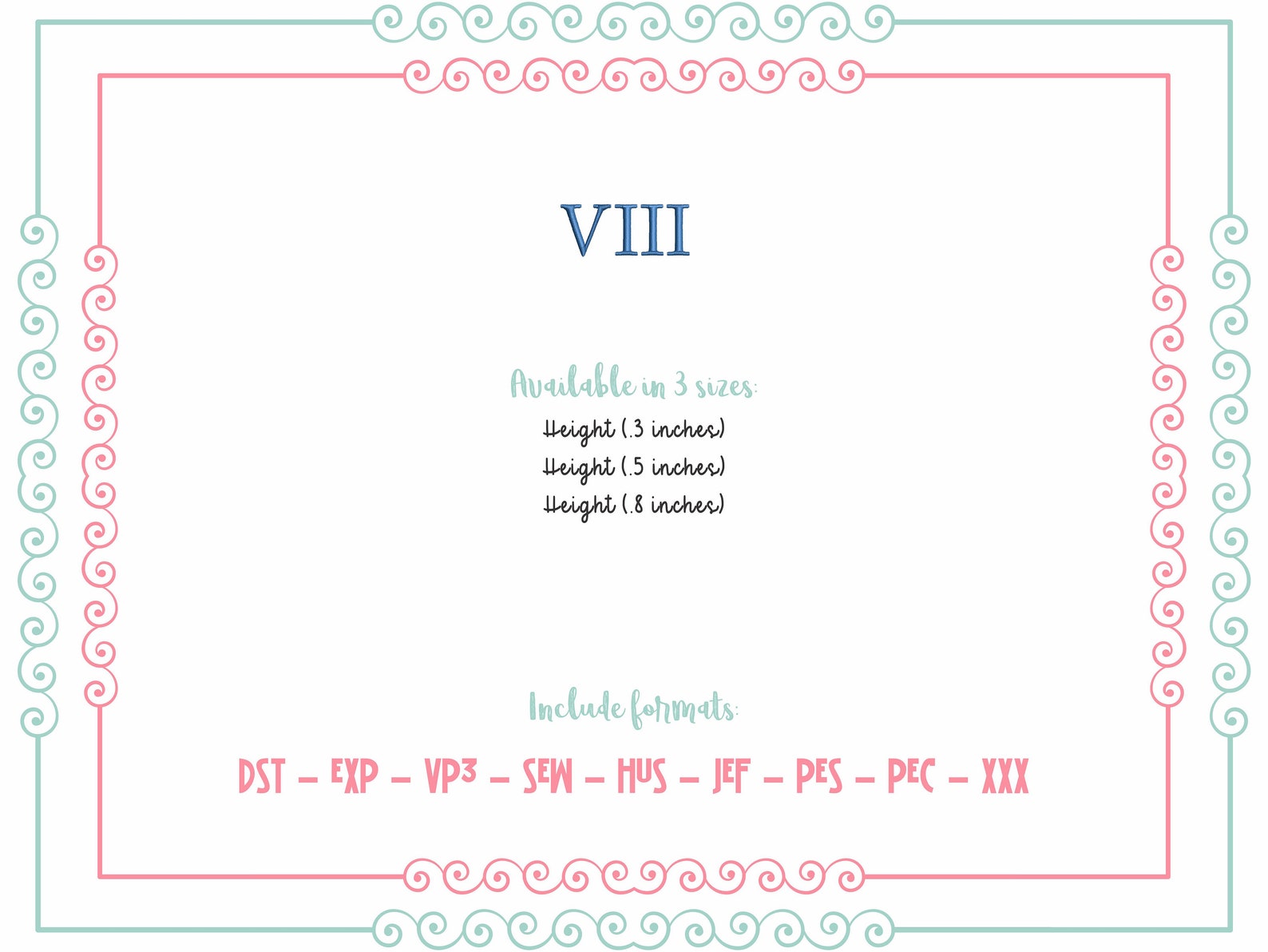 Algerian Font Roman Numbers Embroidery Design, Algerian Font Alphabets ...