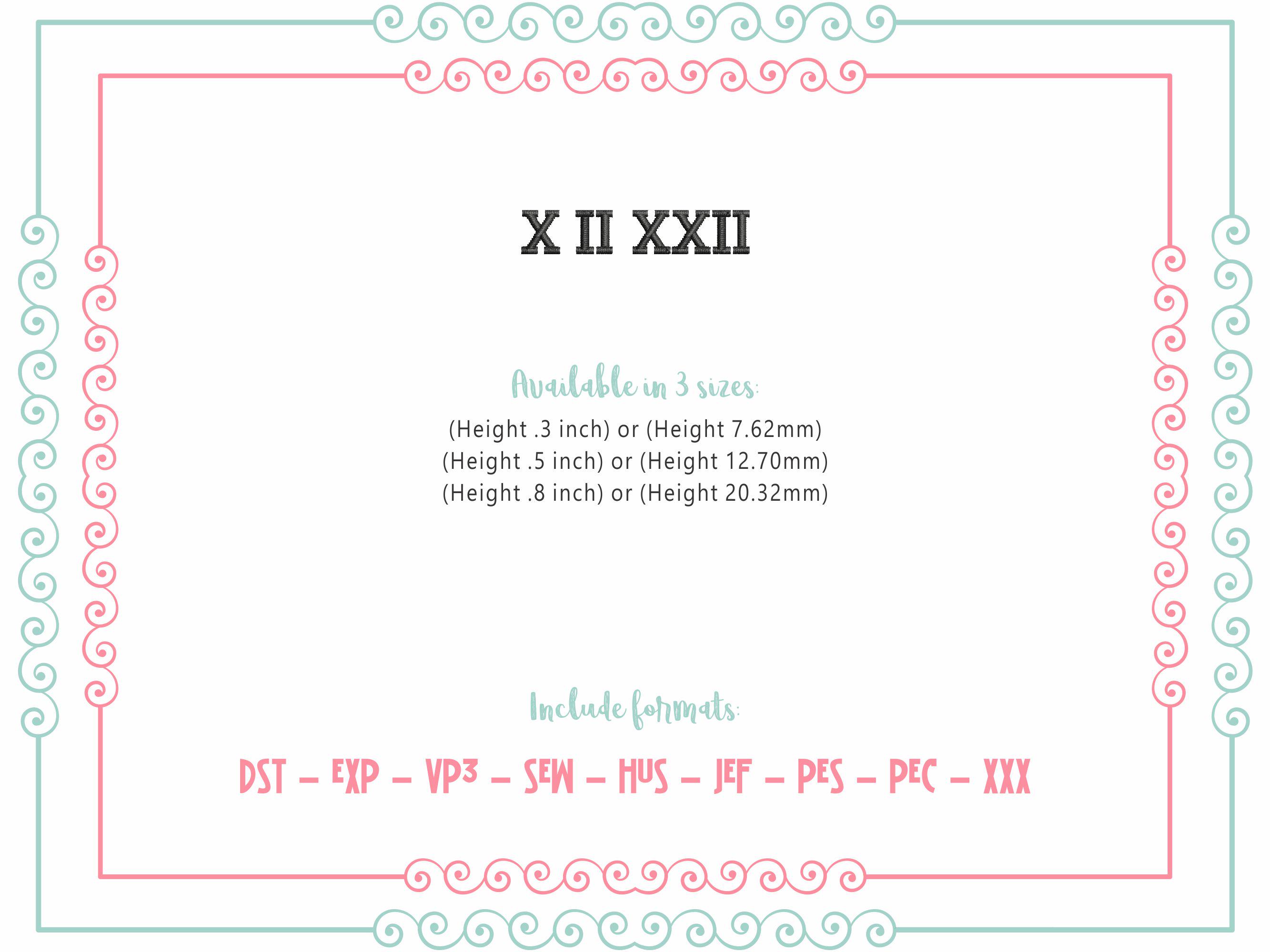 Traditional Roman Numerals Machine Embroidery Design, Museo Alphabets ...