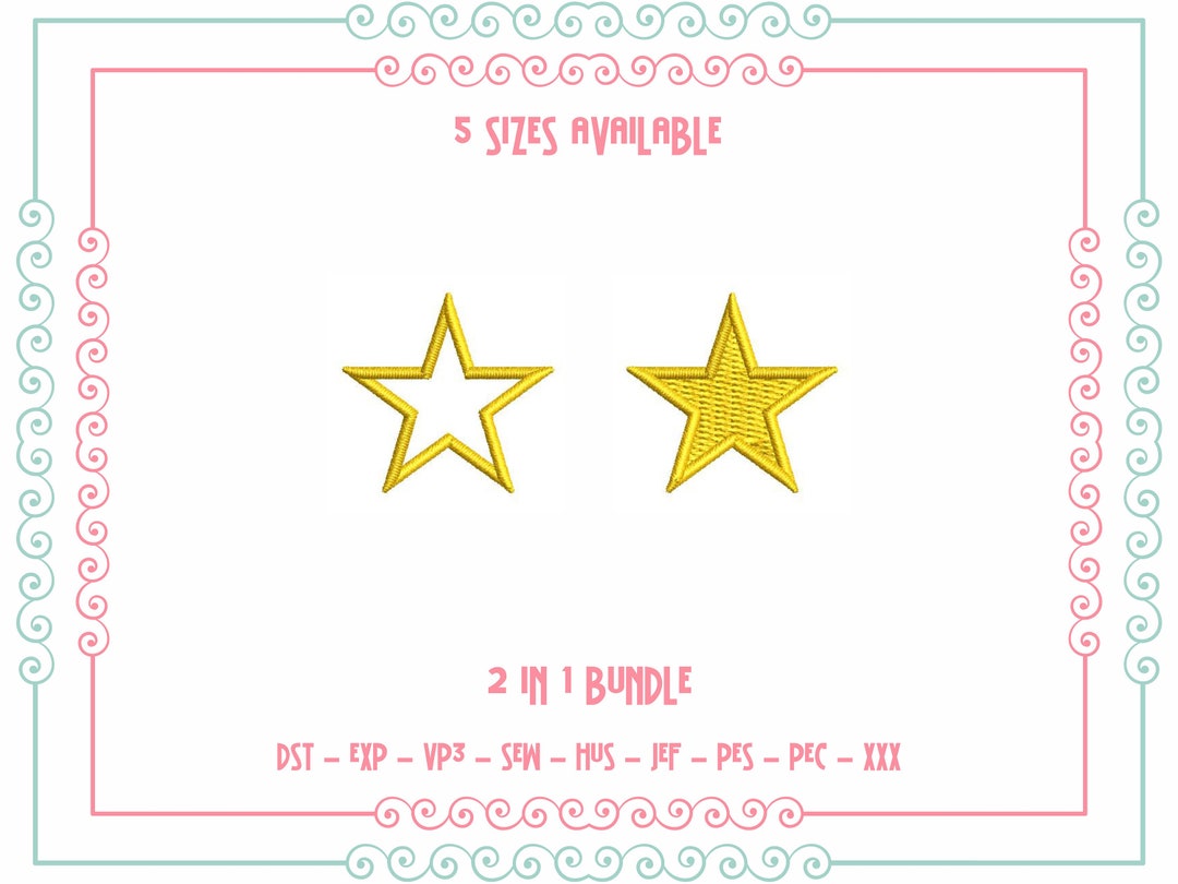 Mini Star Embroidery Design, Star Shapes, Tiny Star Embroidery Patterns ...