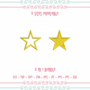 Mini Star Embroidery Design, Star Shapes, Tiny Star Embroidery Patterns ...