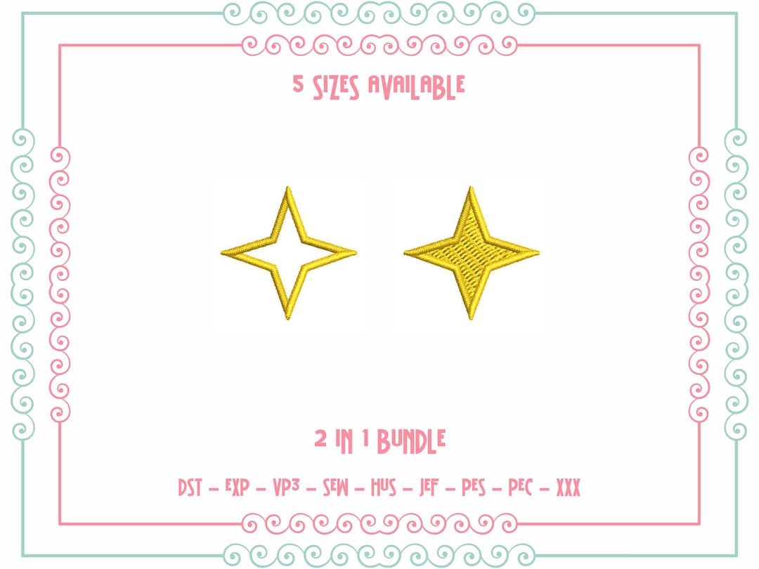 Mini Star Embroidery Design, Star Shapes, Tiny Star Embroidery Pattern ...