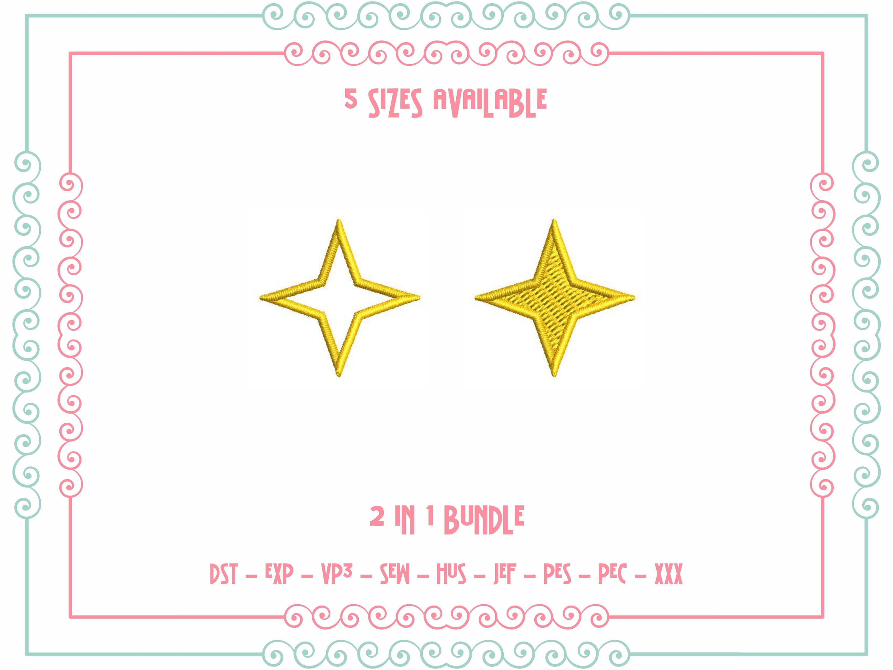 Mini Star Embroidery Design, Star Shapes, Tiny Star Embroidery Pattern ...