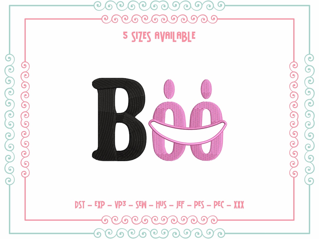 Boo Smiley Face Embroidery Design, Boo Pattern, Halloween Machine ...