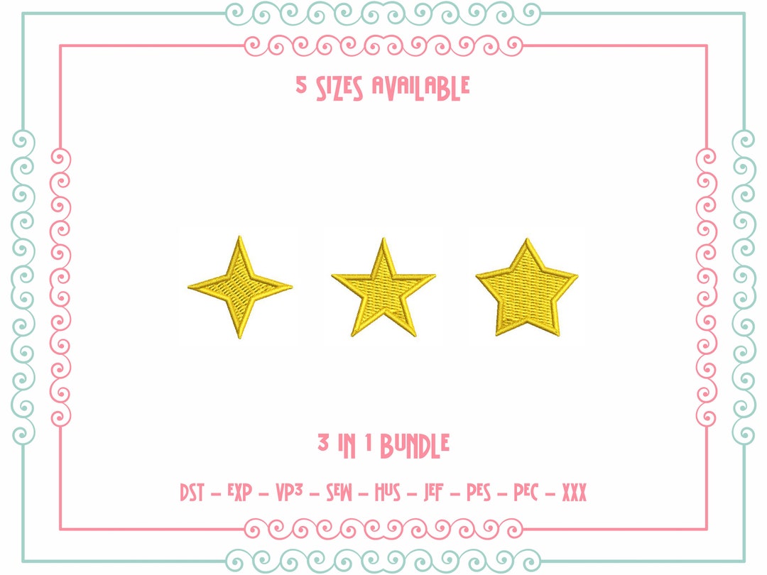 Mini Stars Embroidery Design Set, Stars Embroidery Bundle, Celestial ...