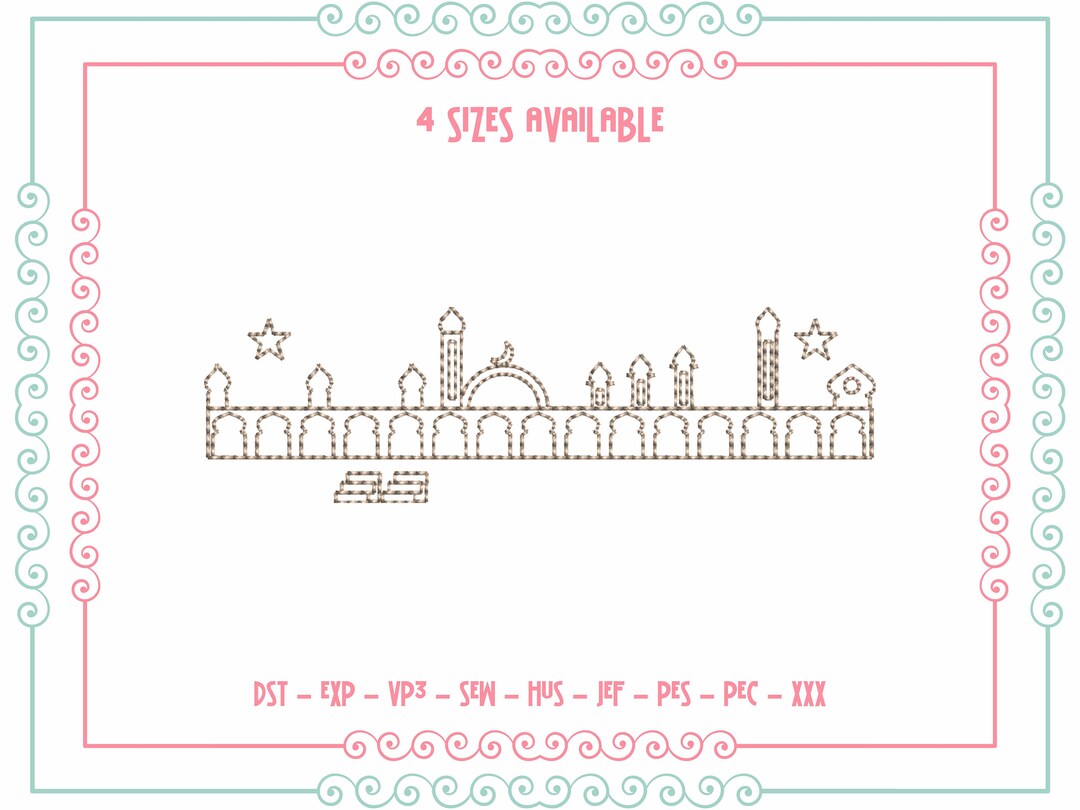 Al Aqsa Mosque Machine Embroidery Design, Palestine Embroidery Design ...