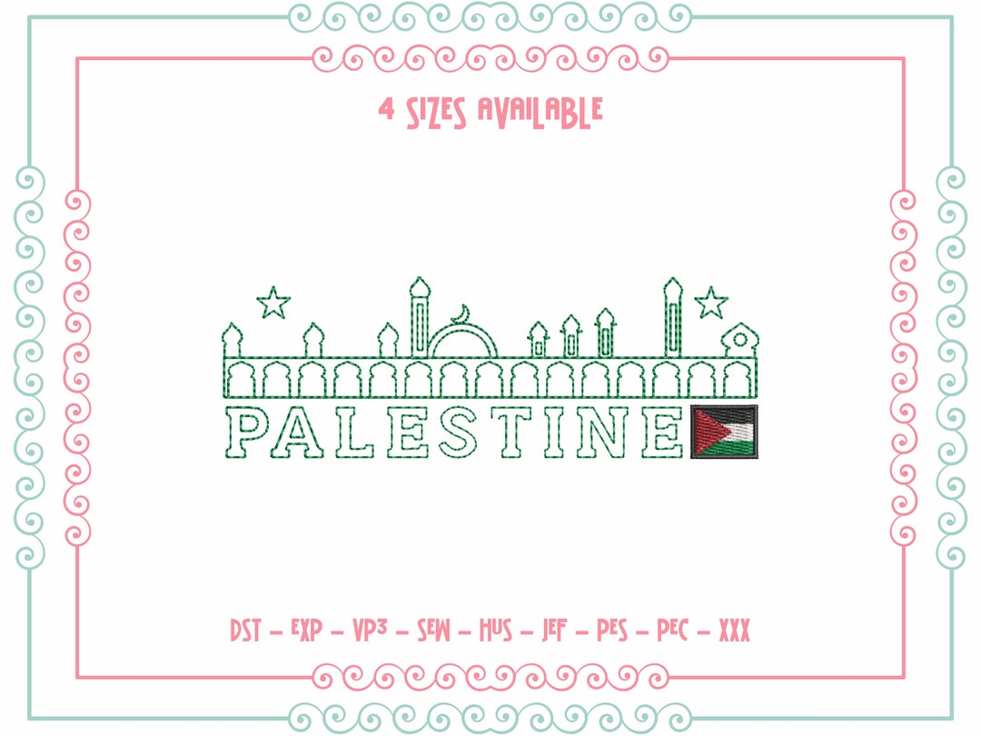 Al Aqsa Mosque Machine Embroidery Design, Palestine Embroidery Design ...