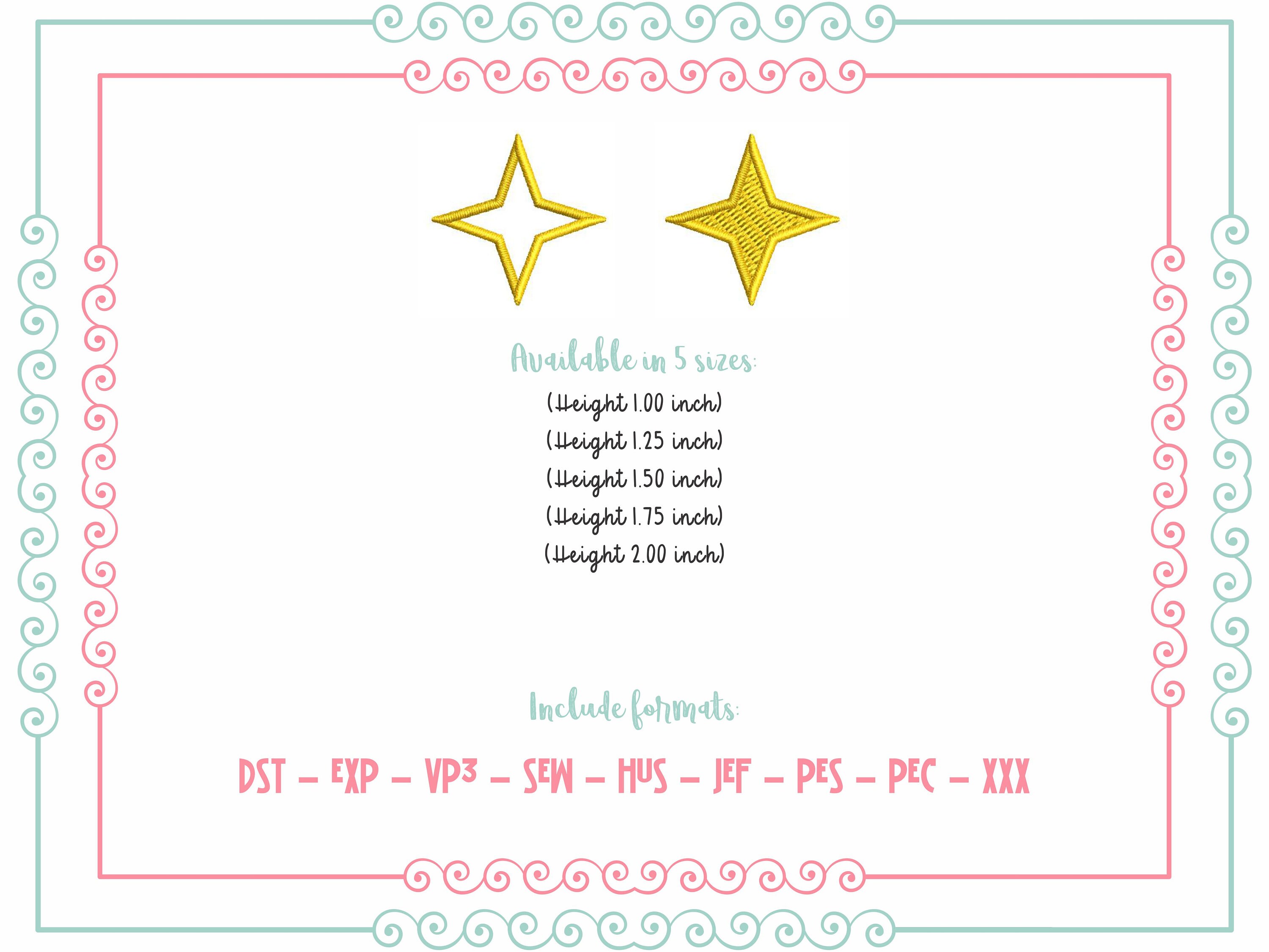 Mini Star Embroidery Design, Star Shapes, Tiny Star Embroidery Pattern ...