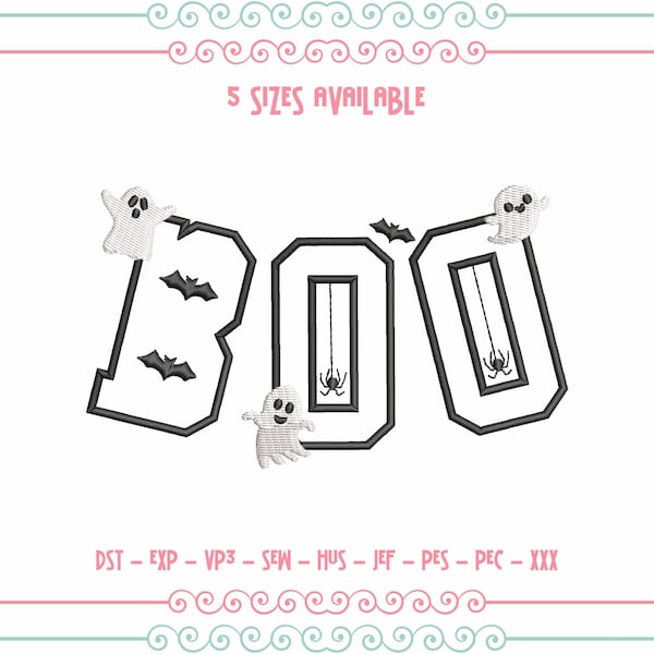 Boo Outline Embroidery - Etsy UK