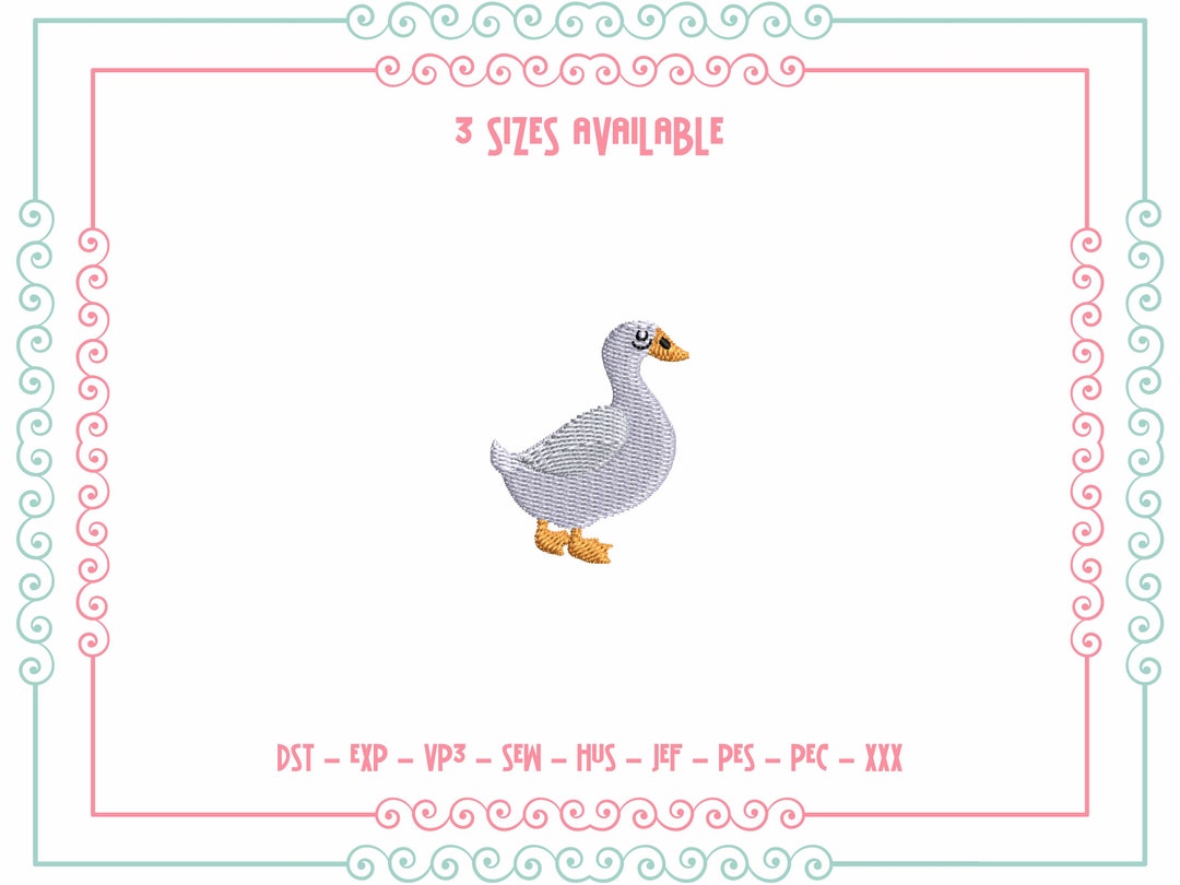 Mini Duck Embroidery Design, White Duck Embroidery Pattern, Mama Duck ...