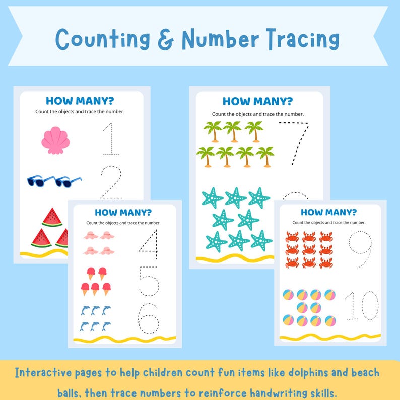 Toddler Busy Book | Summer Theme Learning Binder | Preschool Prep ...