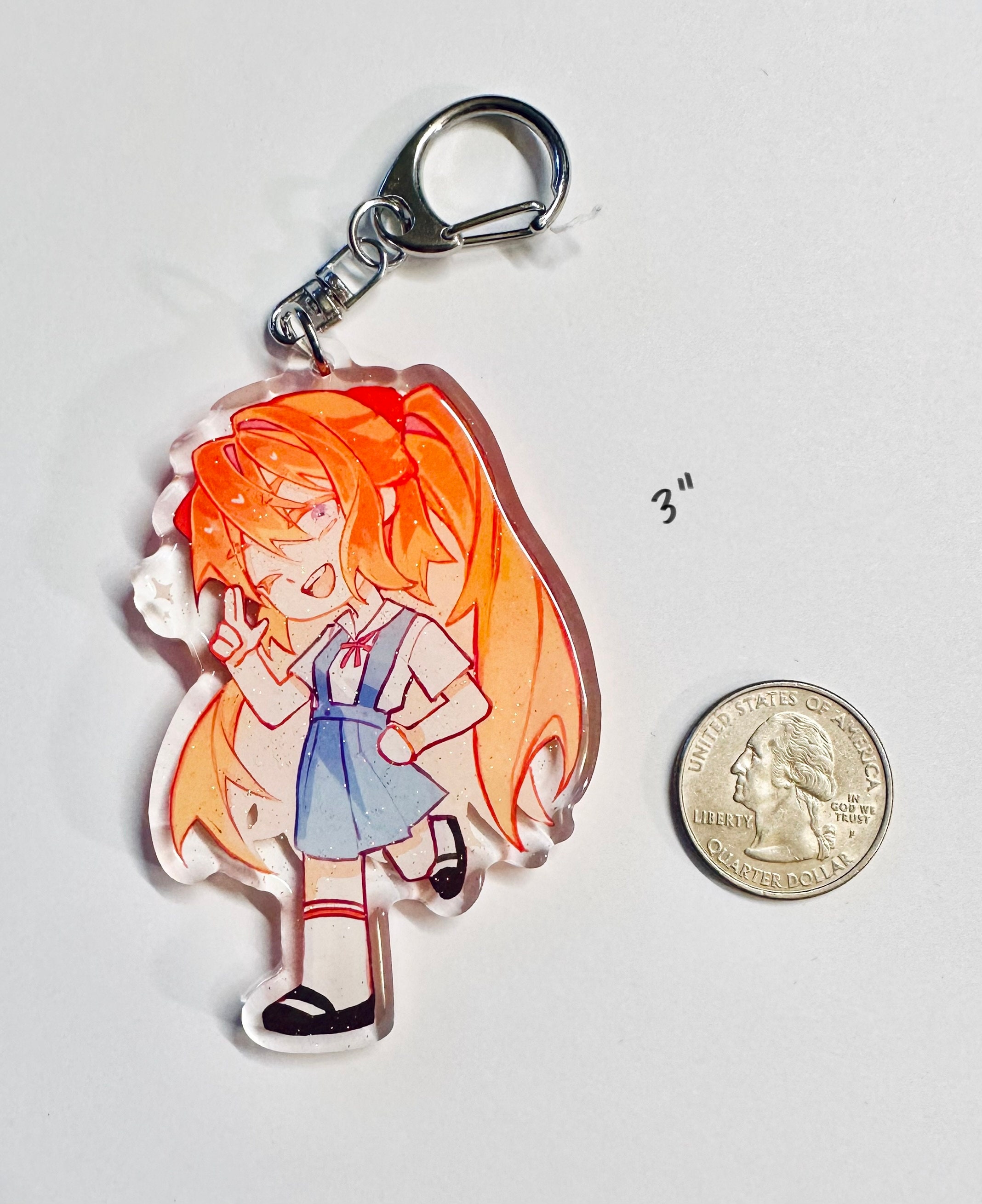 Evangelion Double Sided Glitter Keychain - Etsy