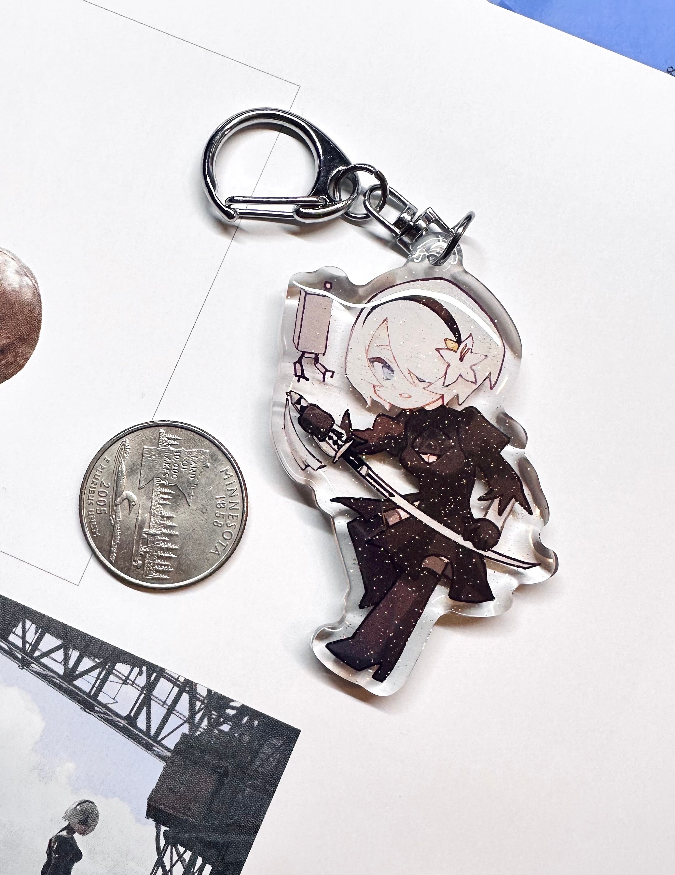 Nier Automata Double Sided Glitter Keychain - Etsy