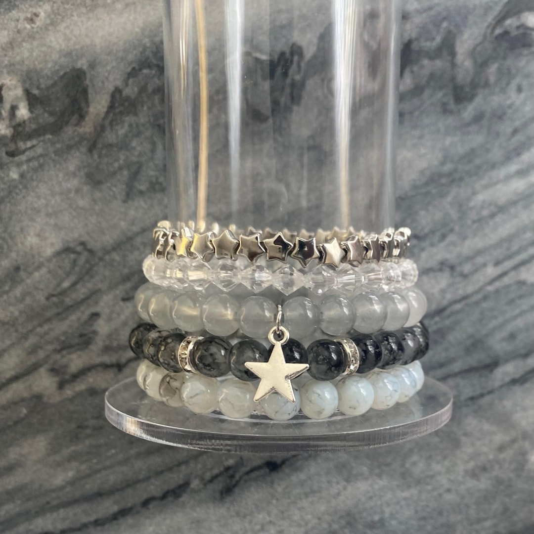 Multicolor Glass Bead Bracelet Set. 5pc Beaded Jewelry Stack. Boho Stackable Layered Custom ...