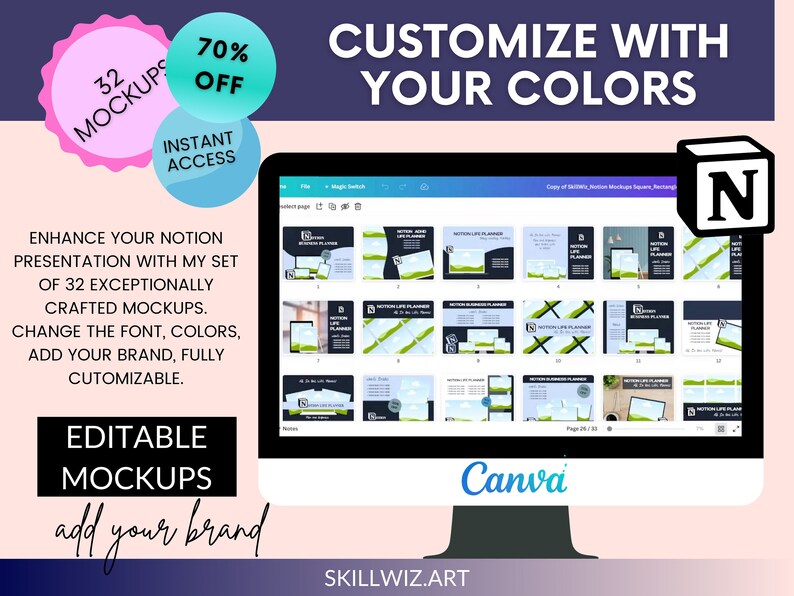Etsy Listing Mockup Templates for Notion, Notion Templates Mockups ...