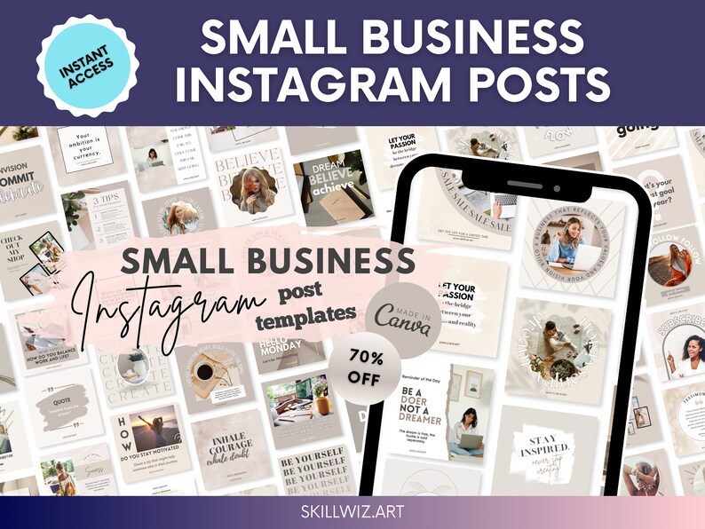 Boss Babe Instagram Posts, Aesthetic Instagram Templates for Small ...