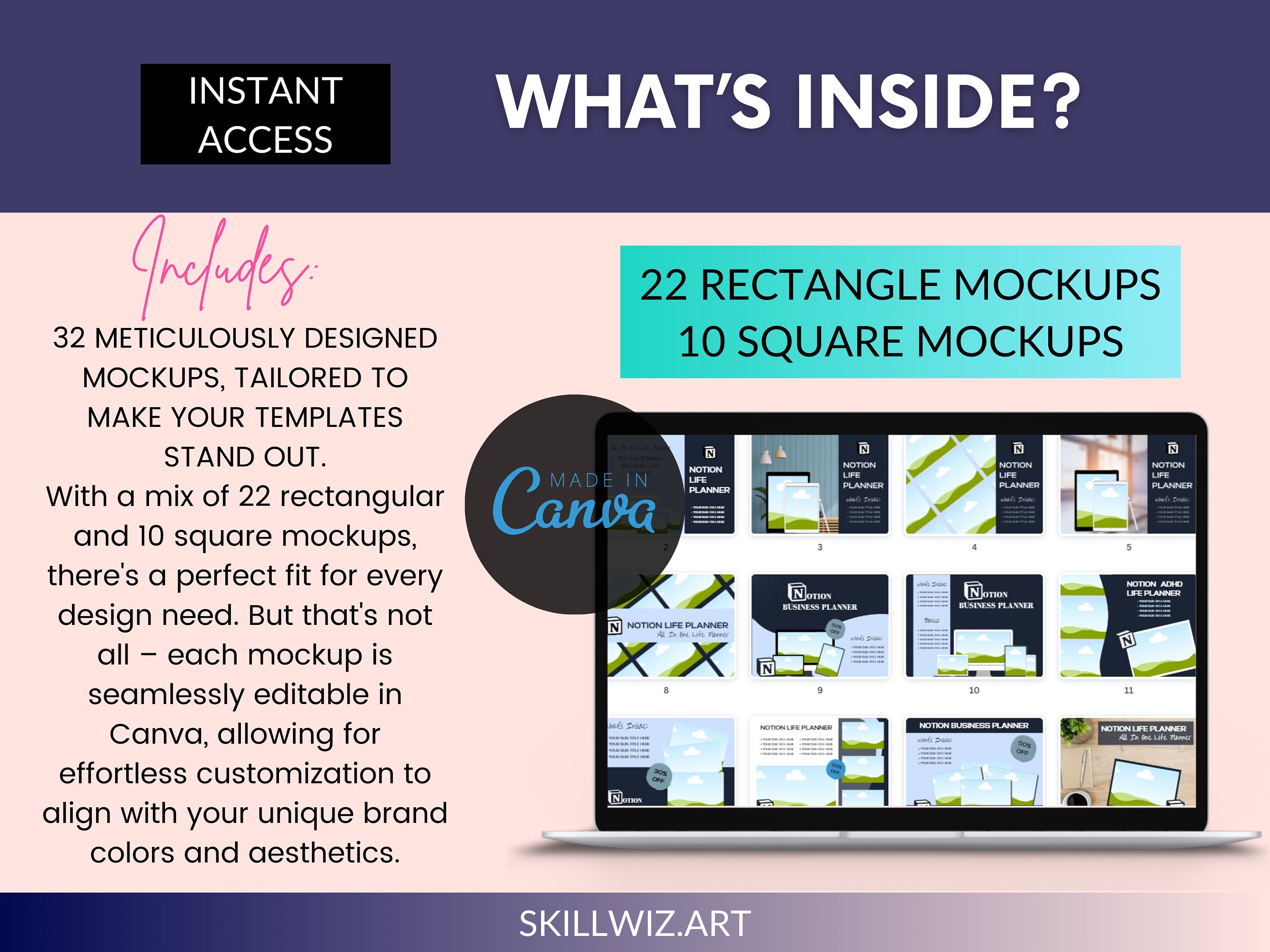 Etsy Listing Mockup Templates for Notion, Notion Templates Mockups ...