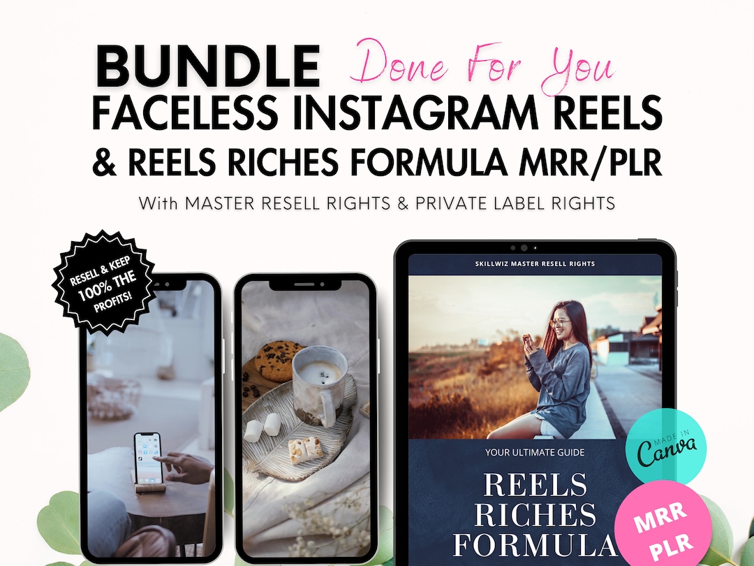 Faceless Reels Bundle Reels Riches W/ MRR PLR, 100 Done for You ...