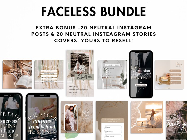 Faceless Reels Bundle Reels Mastery W/ MRR PLR, Boss Lady Done for You ...