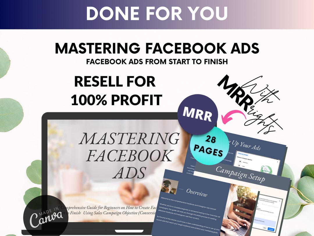 Done for You Mastering Facebook Ads W/ Master Resell Rights & Private Label Rights, Social Media ...