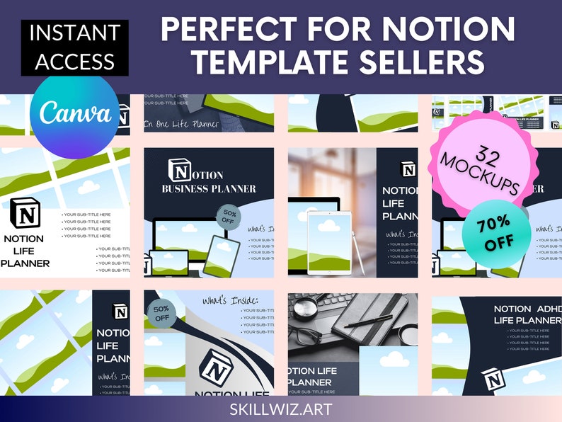 Etsy Listing Mockup Templates for Notion, Notion Templates Mockups ...