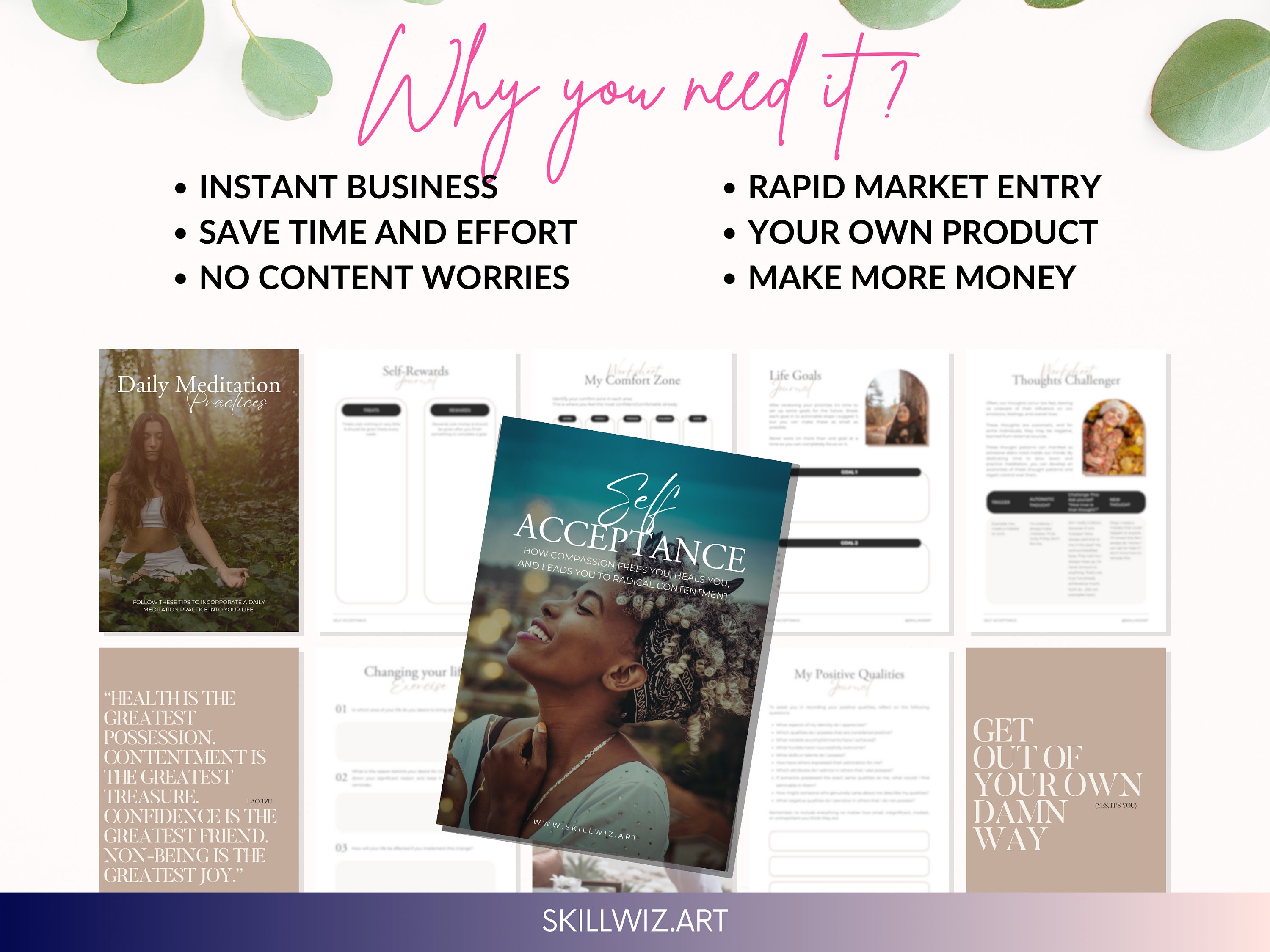 Done for You Self Acceptance Ebook W/ Master Resell Rights, DFY Selftherapy Ebook Template, Self ...