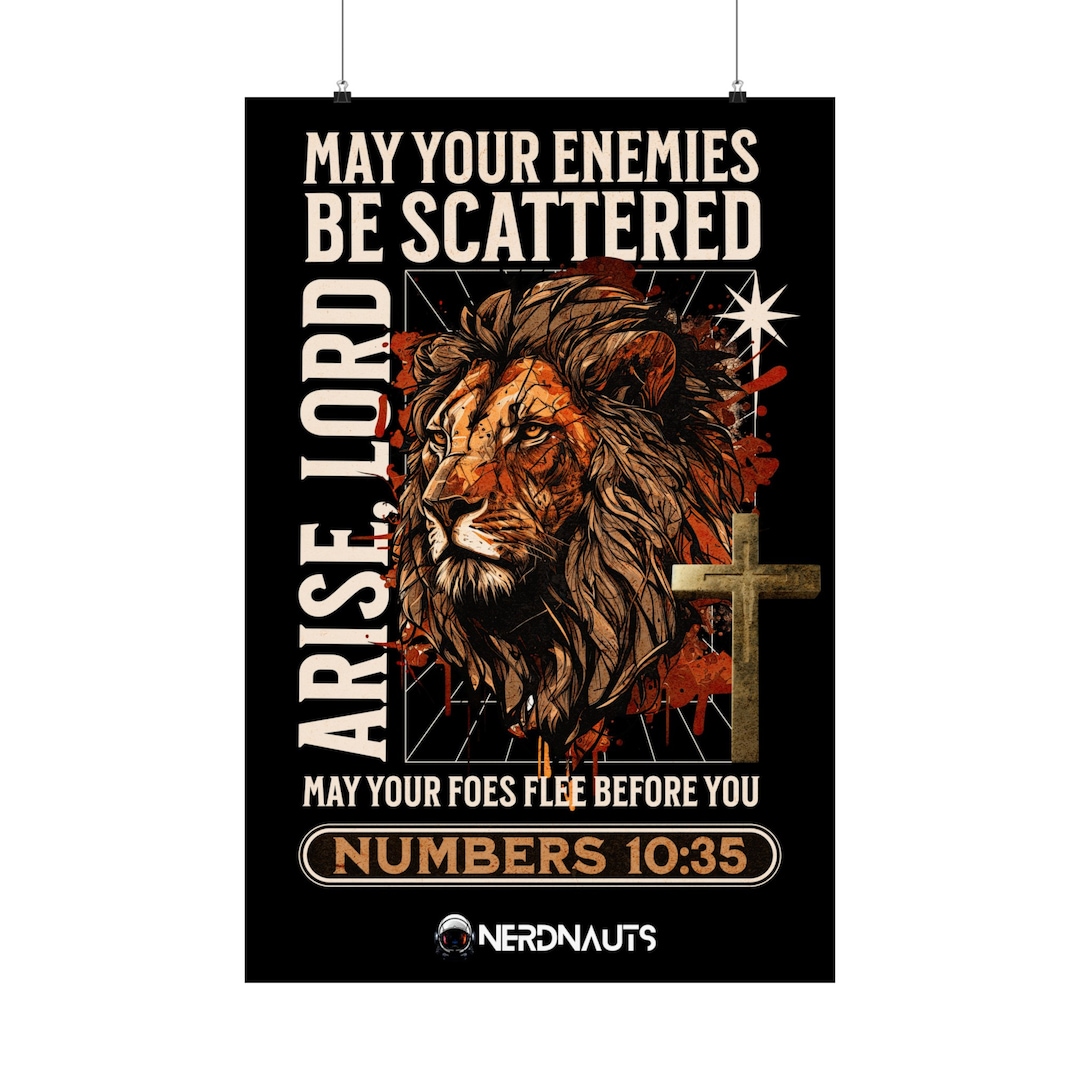 Enemies Be Scattered, Lion Poster, Scripture, Faith, Christian, Faith ...
