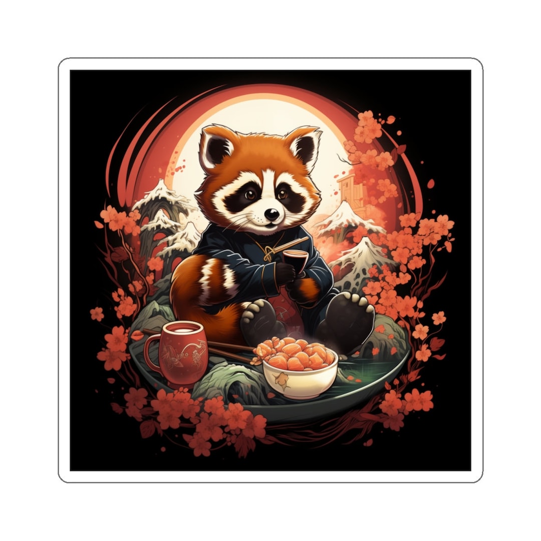 Red Panda Ramen Sticker, Ramen Lover Sticker, Japanese Fan Sticker ...