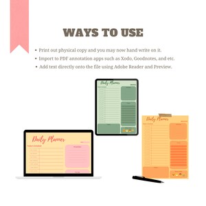 Summer Palette Daily Planner Hourly Daily Planner One Page Digital Plan ...