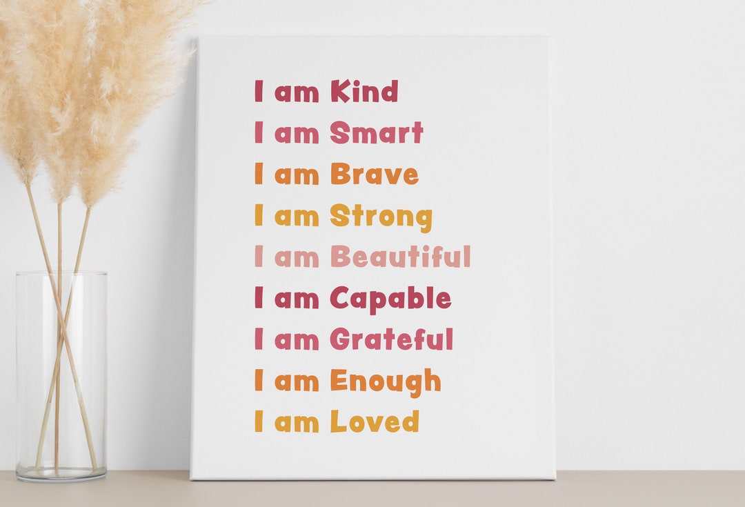 Affirmations Wall Art: Inspirational Wall Art, Affirmations Canvas ...