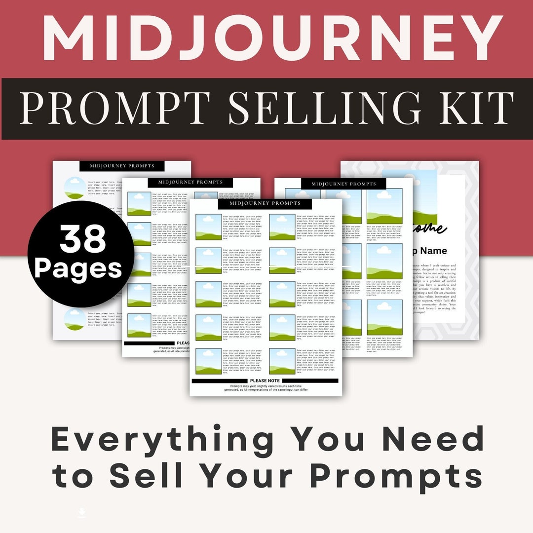 Midjourney Prompt Guide, Canva Template for Resellers, AI Prompts, Sell ...