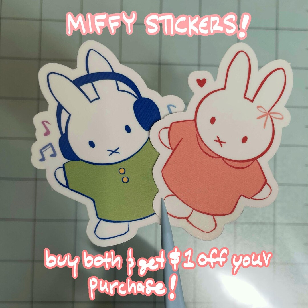 Miffy Stickers (vinyl/water-resistant) | Videogame Cartoon Character ...